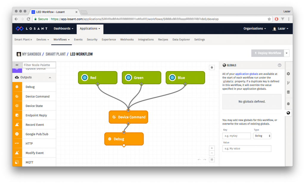 Receiving Commands from the Losant Cloud Platform – Onion