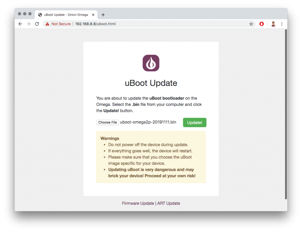 Updating the Bootloader – Onion